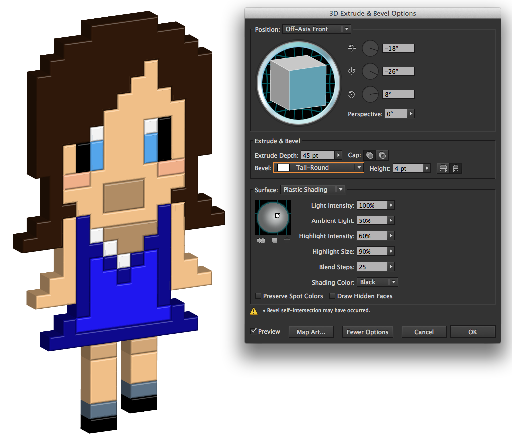 Create 3D Pixel Art In Illustrator Vectips