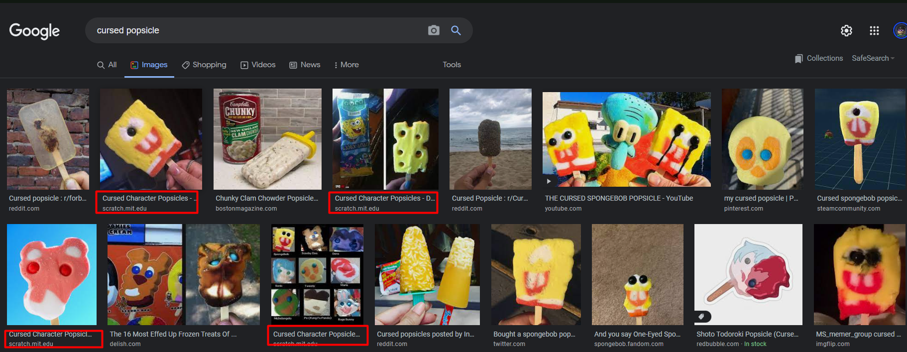 Cursed Character Popsicles - Discuss Scratch