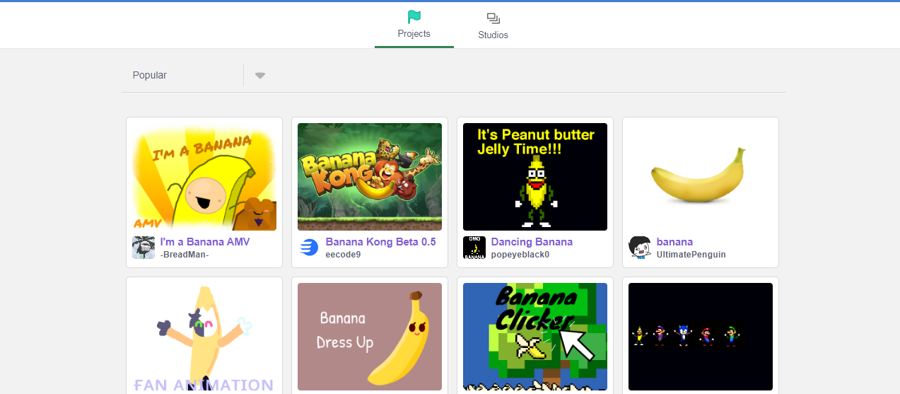 Why when I search bananas nothing found shows up? - Discuss Scratch