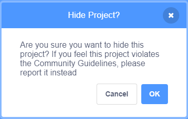“Hide” button for individual projects - Discuss Scratch