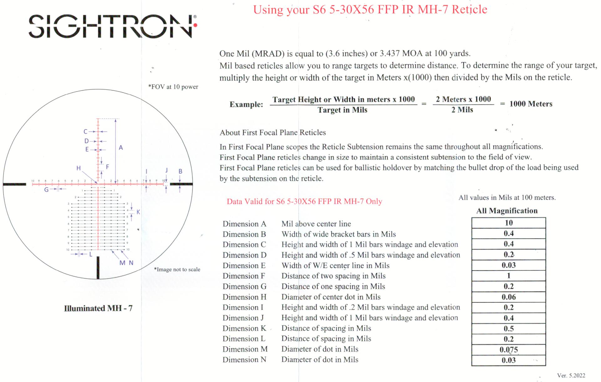 Sightron S6 5-30x56 ED FFP Scope Review by BigJimFish > Optics, Mounts ...