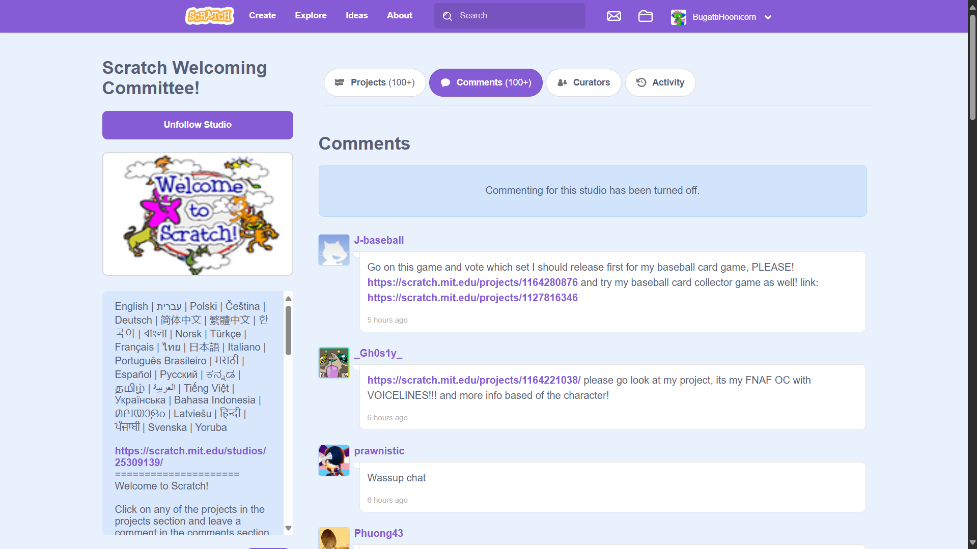 Is it just me, or is the comment section on the Scratch Welcoming ...