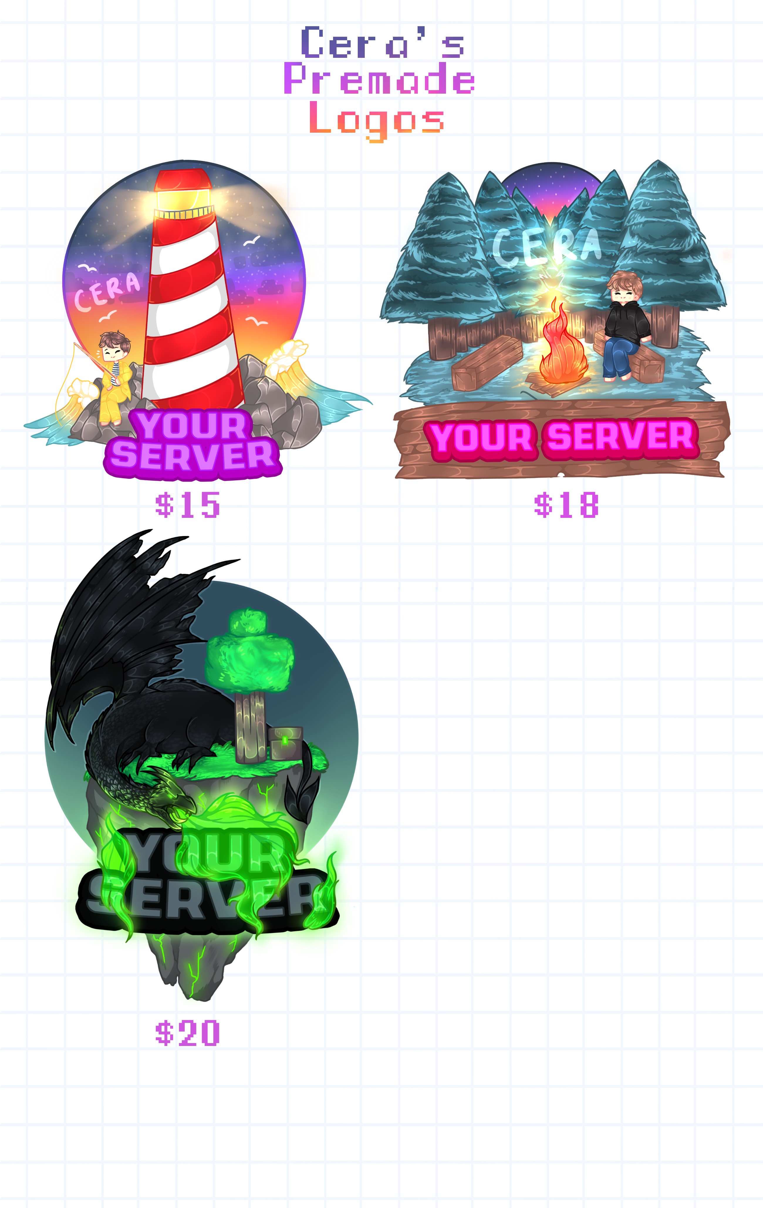 $15 Premade Hand Drawn Server Logo For Sale! | BuiltByBit
