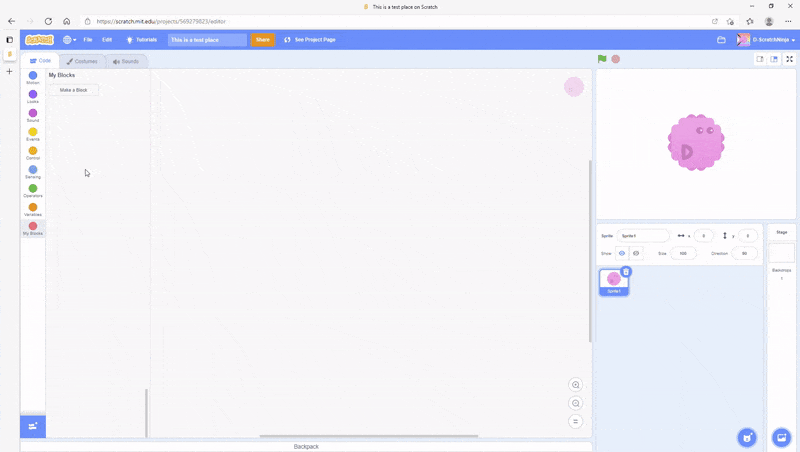 Apparently a sound plays when you are about to create a custom block ...
