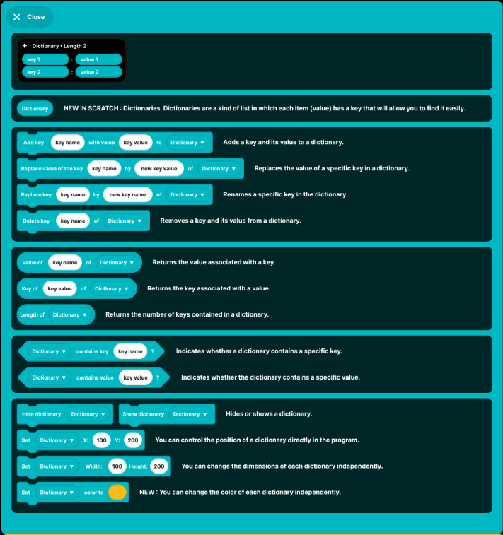 Dictionaries - Discuss Scratch
