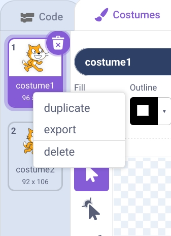 The duplicate/export/delete box isn’t showing up in The Mobile Web Browsers. Plz fix it, Scratch ...