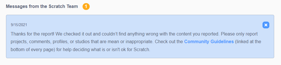 Improve the "only report things that are mean or inappropriate" alert ...