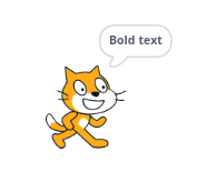 Text formatting in 'say' and 'think' blocks - Discuss Scratch