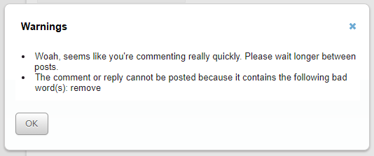 Disable posting comments or forum posts if they contain a bad word ...