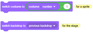 A "Previous costume" block - Discuss Scratch
