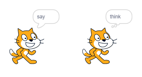 Difference between 'SAY' block and 'THINK' block - Discuss Scratch