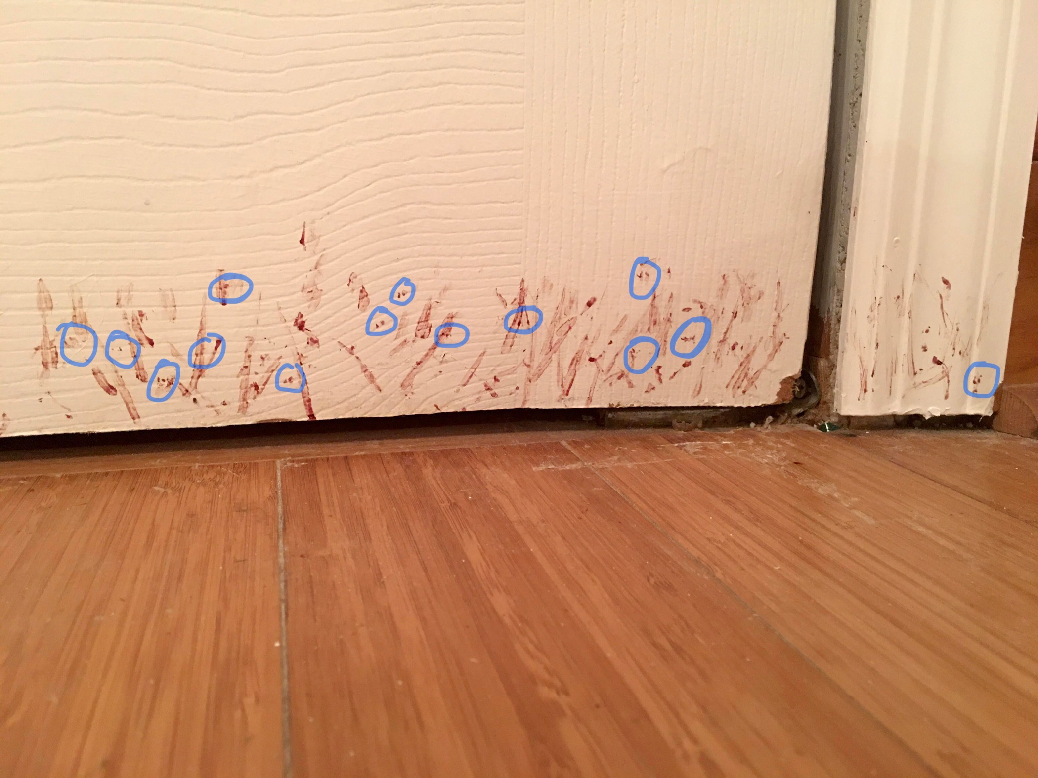 Just moved into a new house and found these marks on the laundry room ...