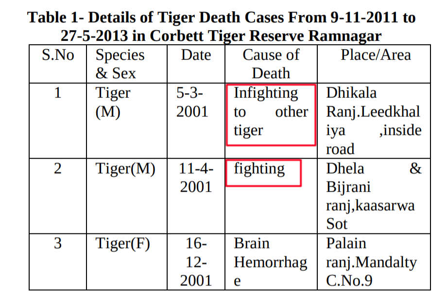 Tiger Mortality Rate Due to Fighting - Valley Of The Beasts