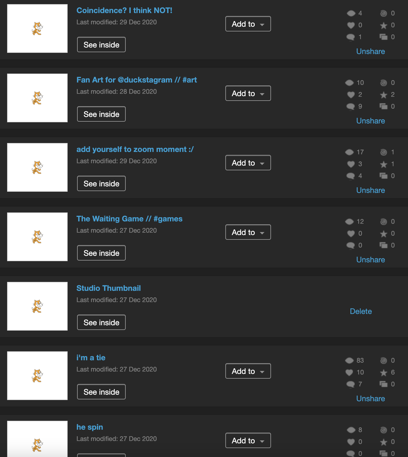 Thumbnails from past projects are glitched - Discuss Scratch