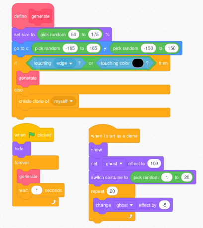 Problem detecting if touching clones because clones with different size ...