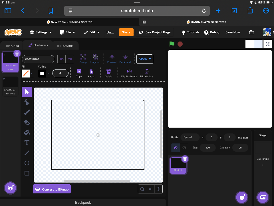 Make the corners rounded in the paint editor borders - Discuss Scratch