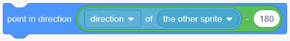 how do i make a sprite face the opposite direction from another sprite - Discuss Scratch