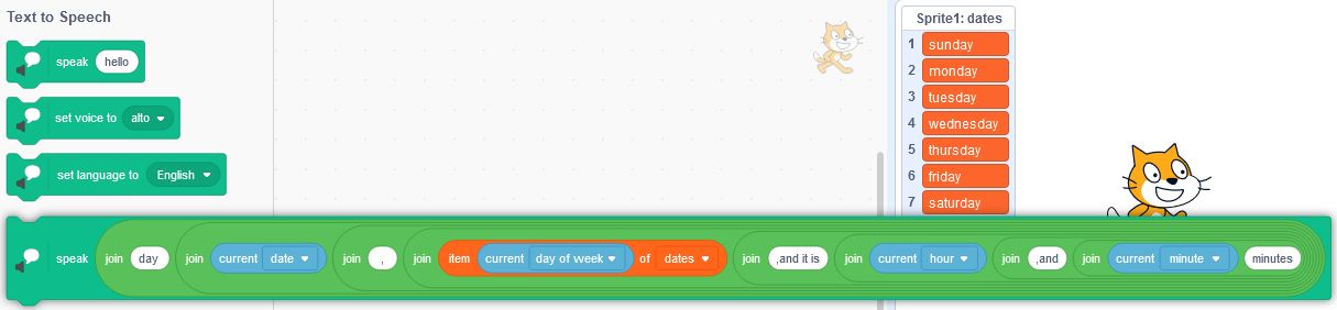 How to make a sprite say the time and date? - Discuss Scratch
