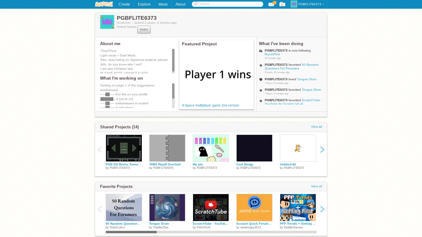 An automatic "Hello!" button on profiles. - Discuss Scratch