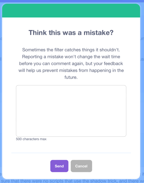 Make an option to report an incorrect detection when triggering the ...