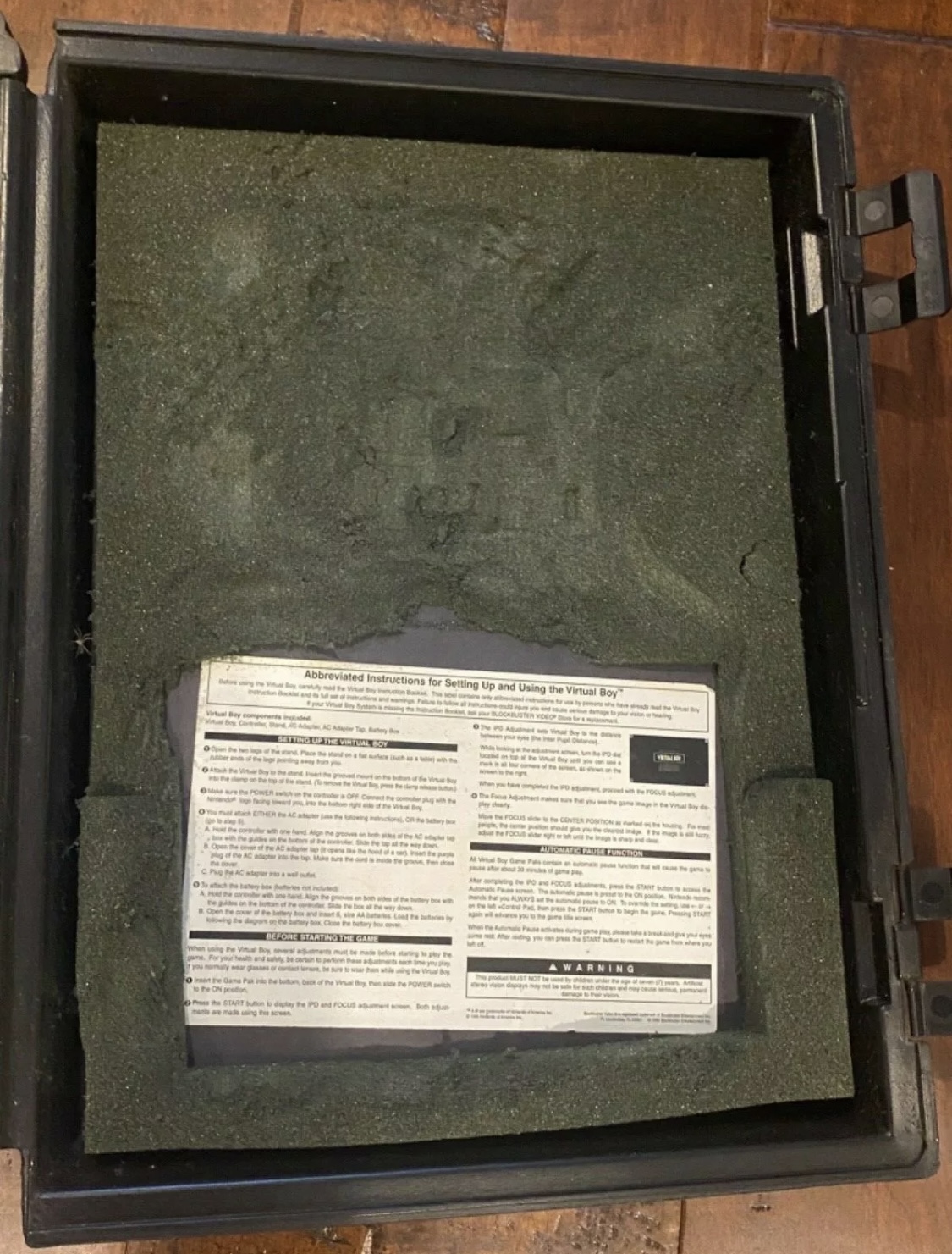 Bought a virtual boy case with overall good exterior condition but ...