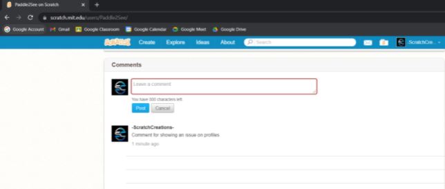 Commenting On Comments turned Off Profiles - Discuss Scratch