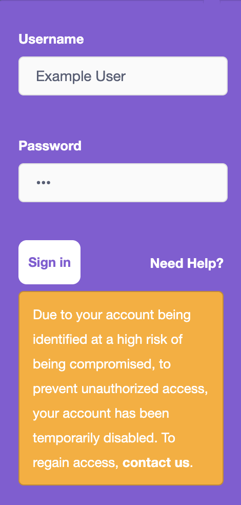 Display a message to users that have had email/passwords removed to ...