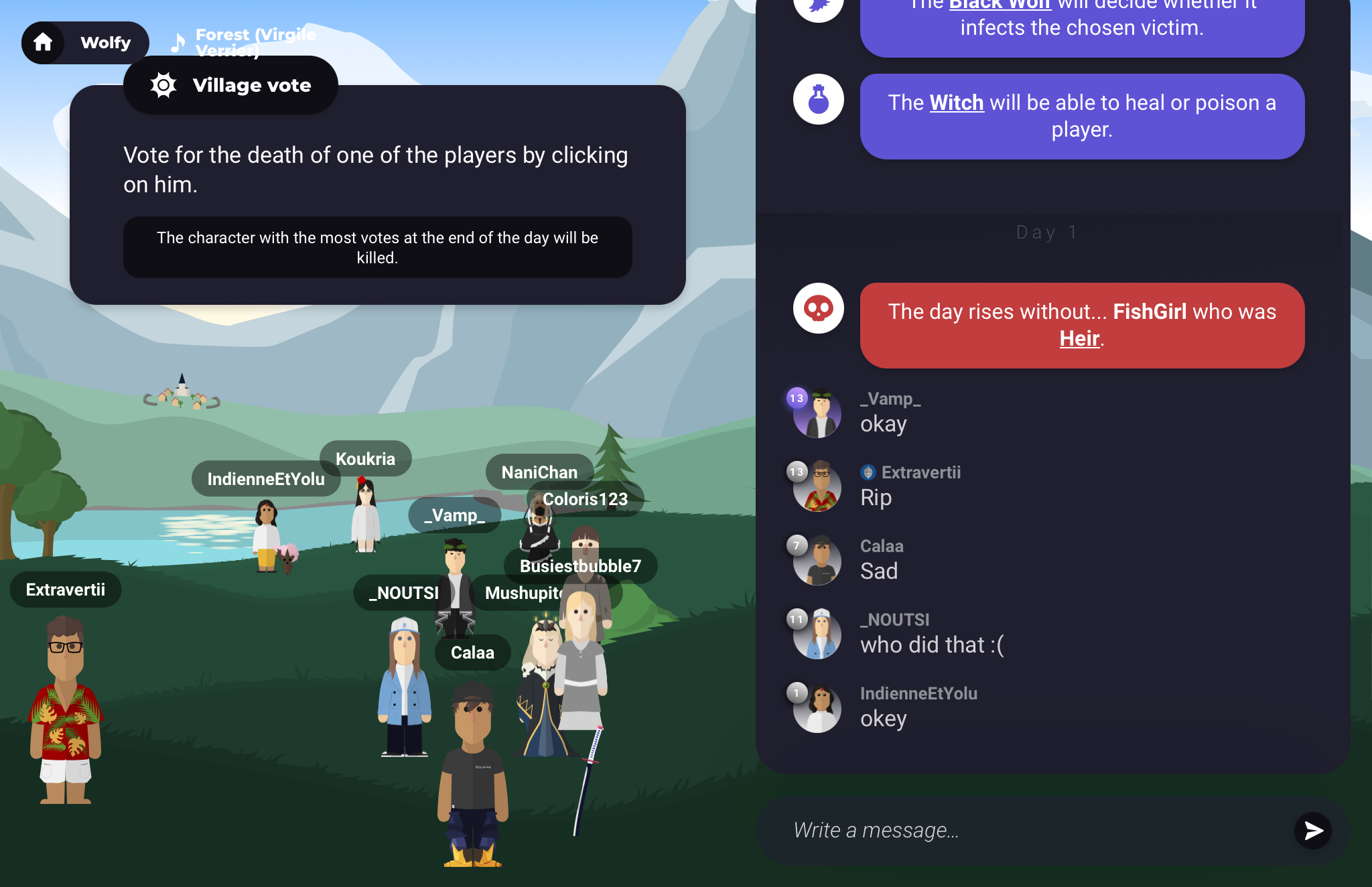 Wolfy - The first french online werewolf game! - Discuss Scratch