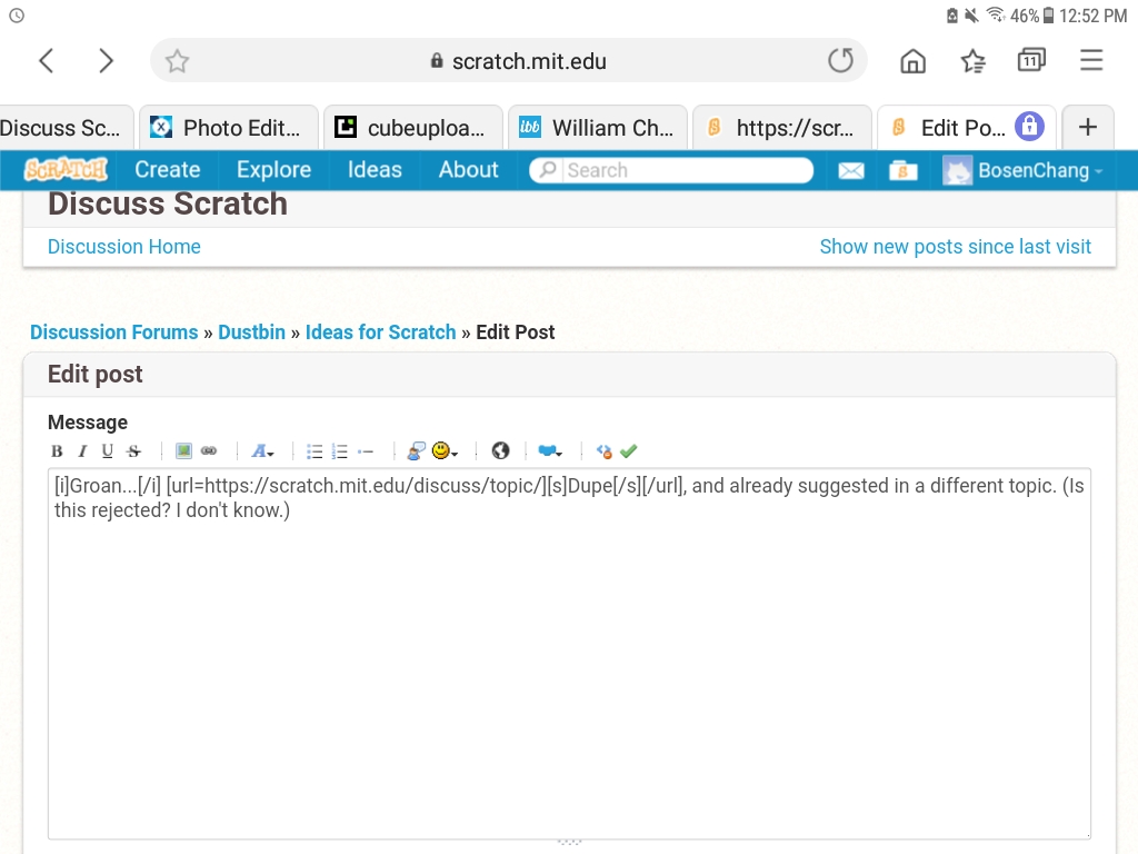Able to edit a post in the dustbin? - Discuss Scratch