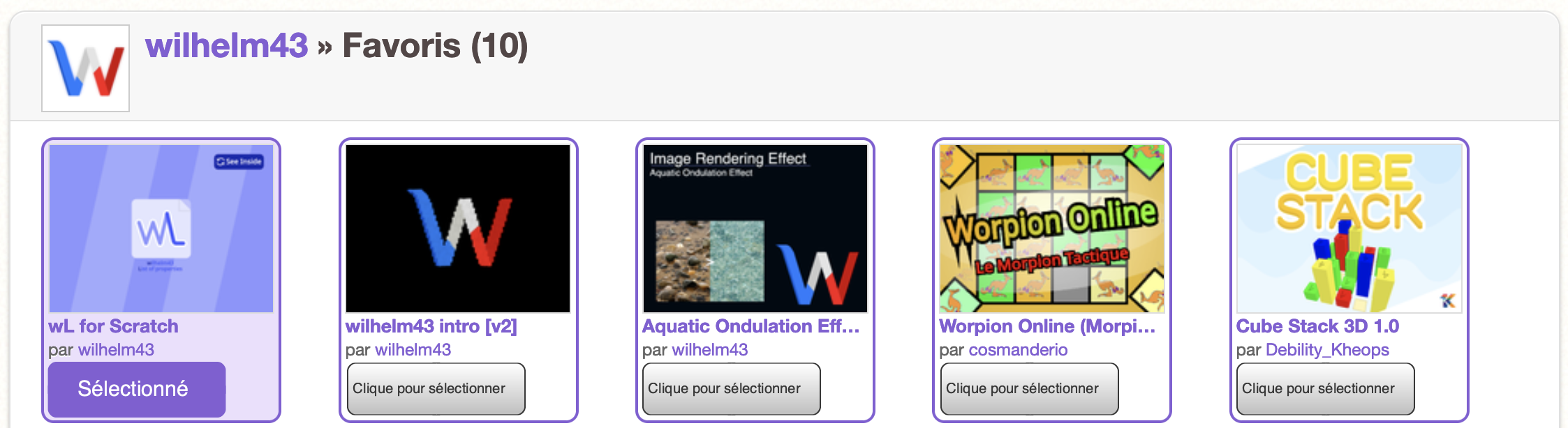 Sticky selection (profile) - Discuss Scratch
