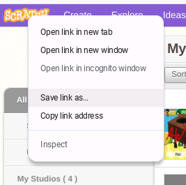Topbar links bring up different context menus in the editor - Discuss Scratch