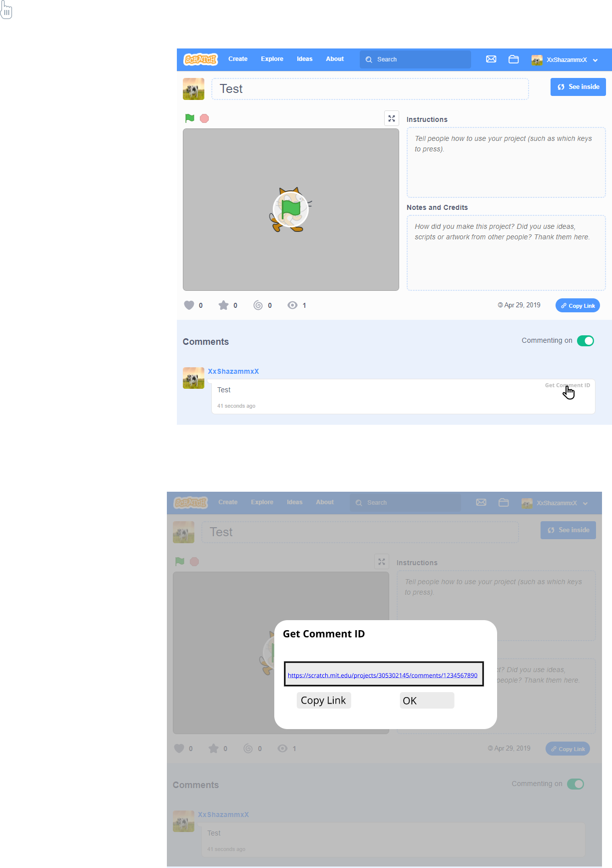 Getting Comment ID's directly from the comment - Discuss Scratch