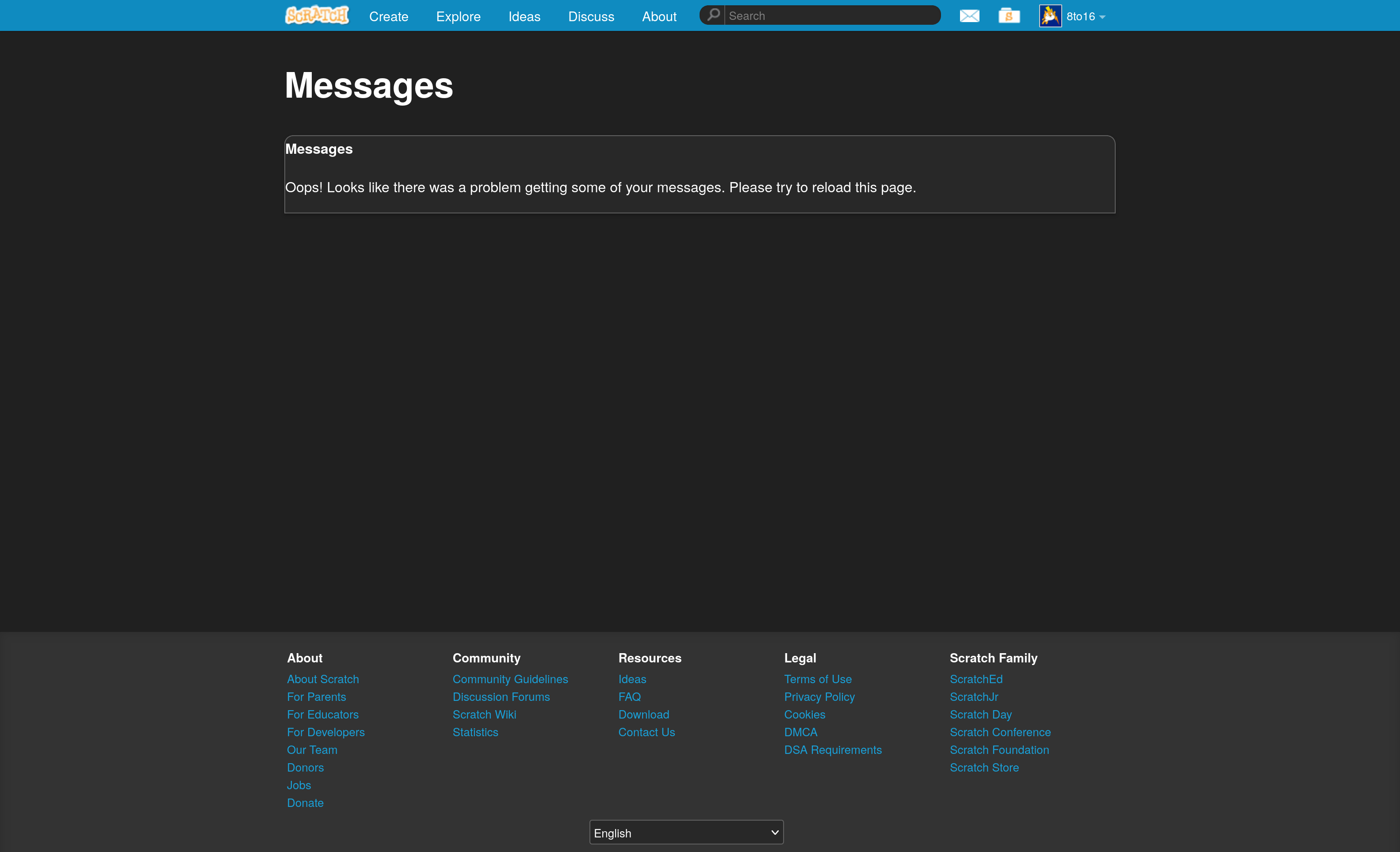 Messages not loading - Discuss Scratch