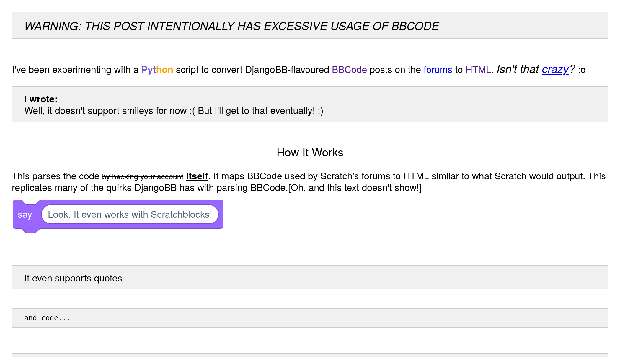 Parsing BBCode to HTML using Python - Discuss Scratch