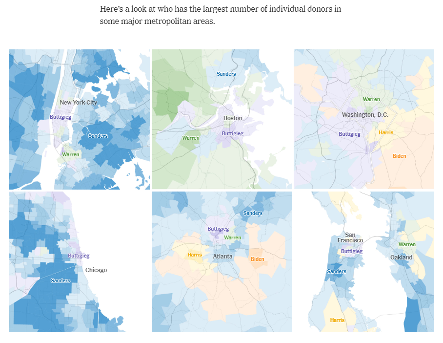 Detailed Maps of the Donors Powering the 2020 Democratic Campaigns ...