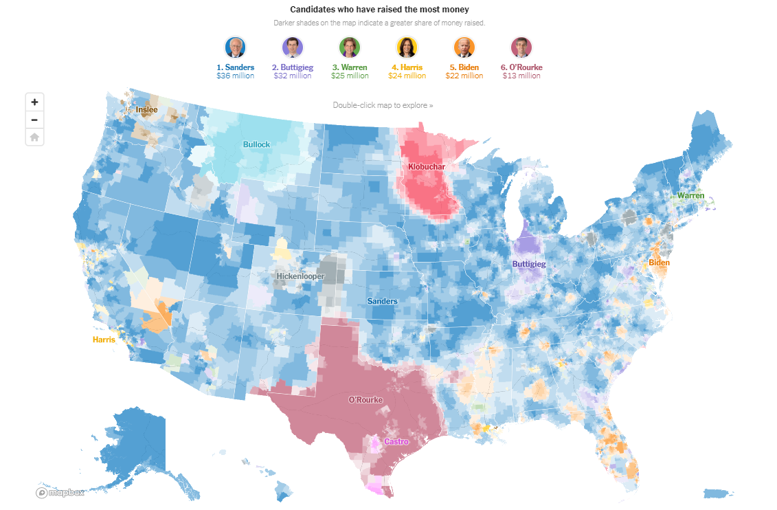 Detailed Maps of the Donors Powering the 2020 Democratic Campaigns ...