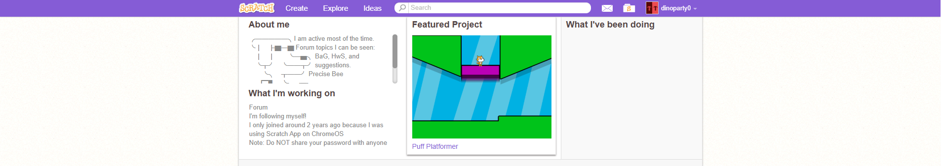 "What I've been doing" stays empty - Discuss Scratch