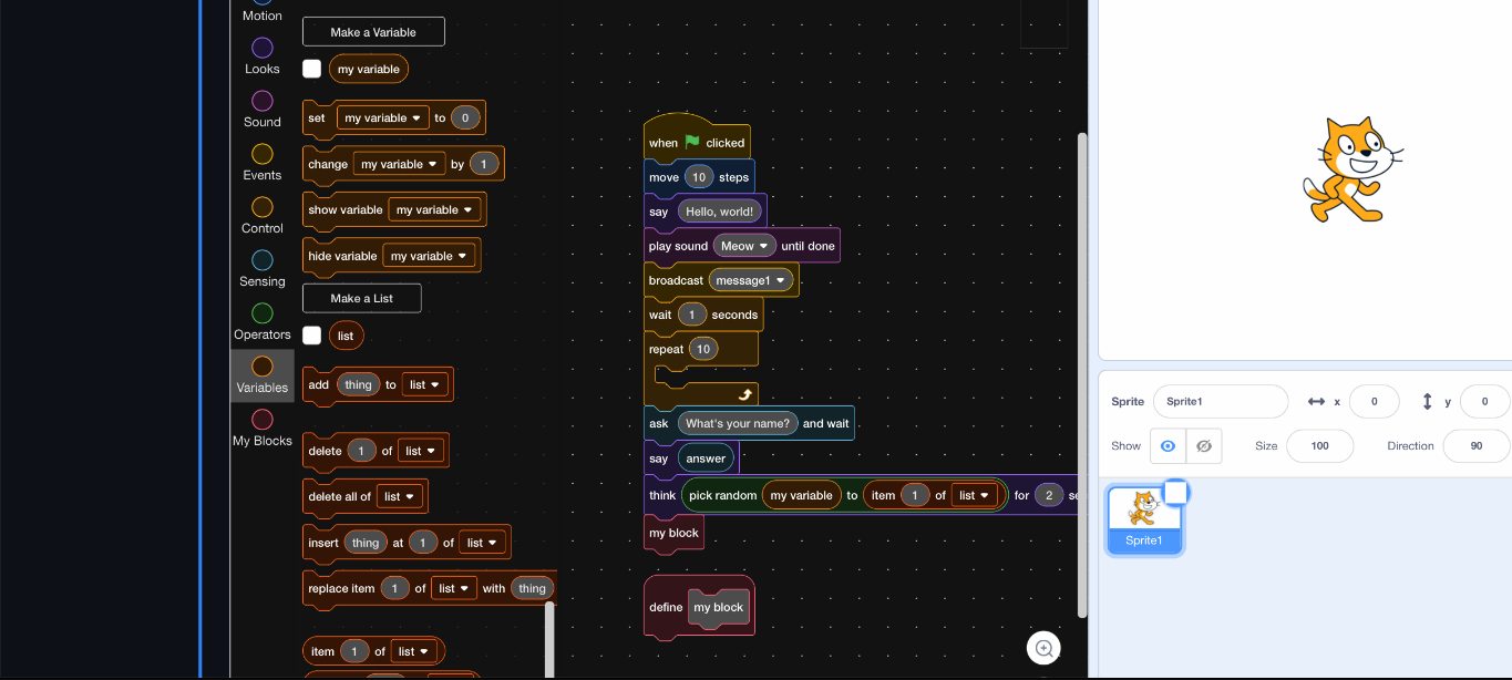 make a scratch editor dark theme - Discuss Scratch