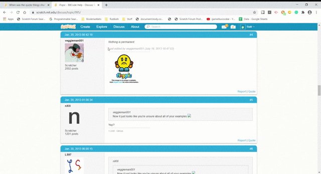 When was the quote thingy changed? - Discuss Scratch