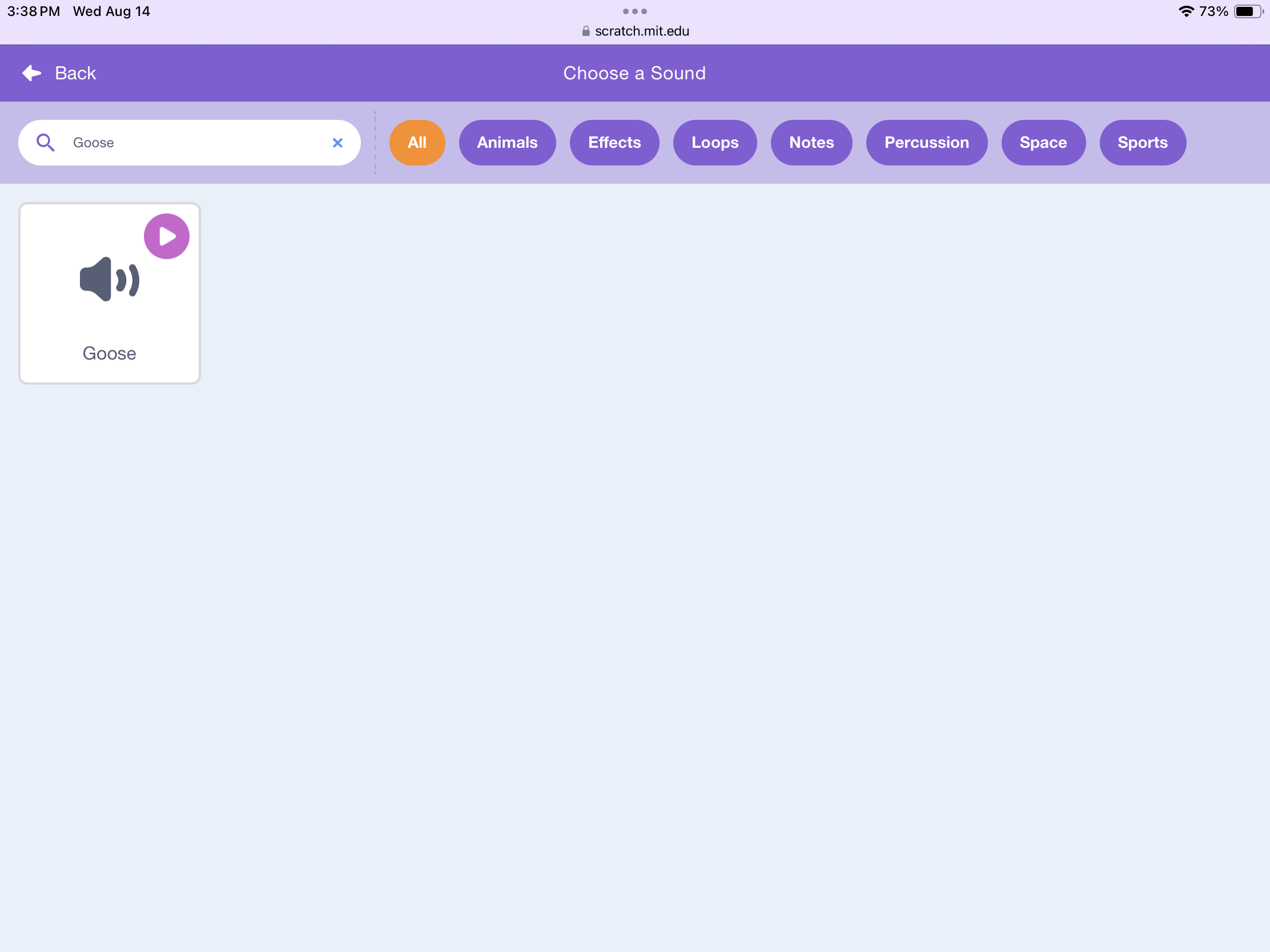 Squawk and Goose Sounds in the Scratch Library - Discuss Scratch