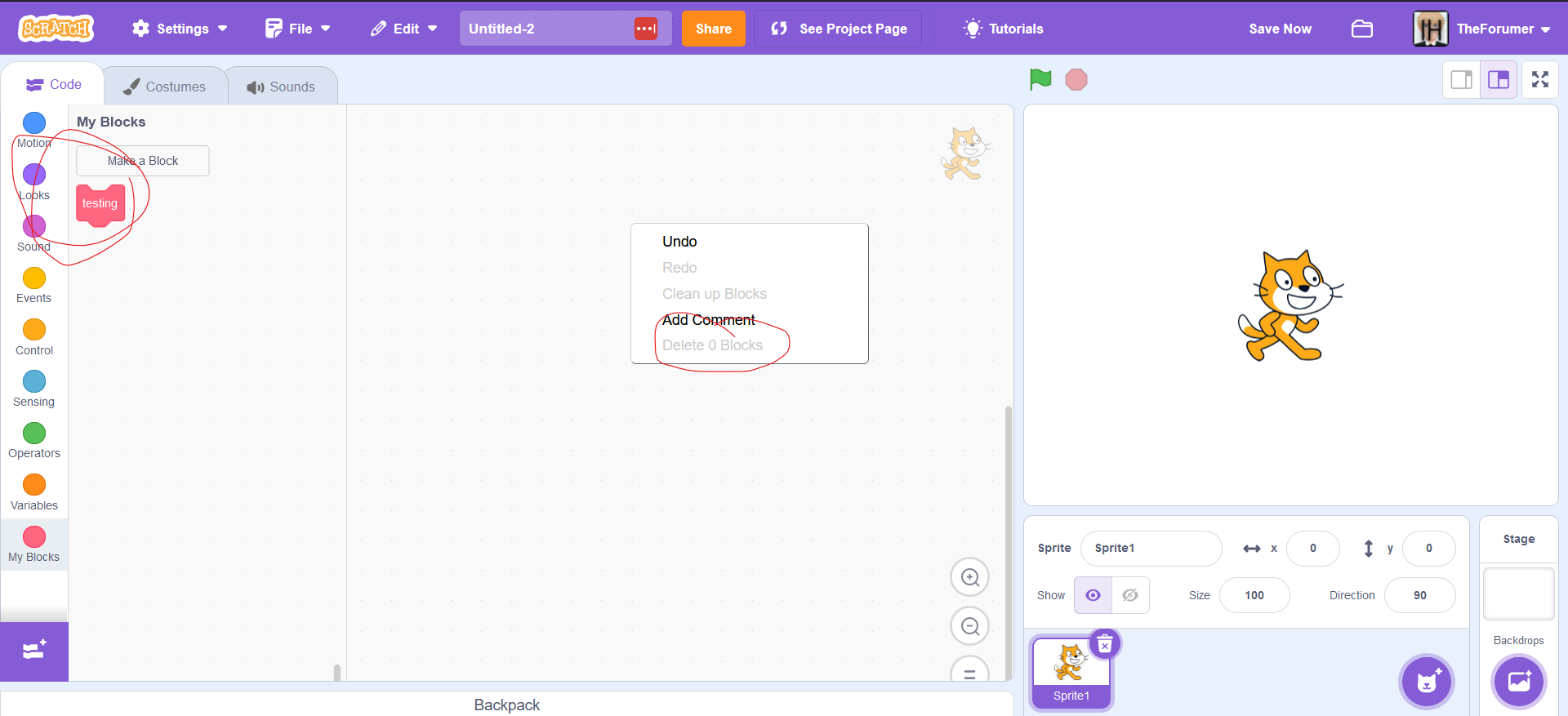 Delete (number) Blocks deletes My Block definitions, making them ...