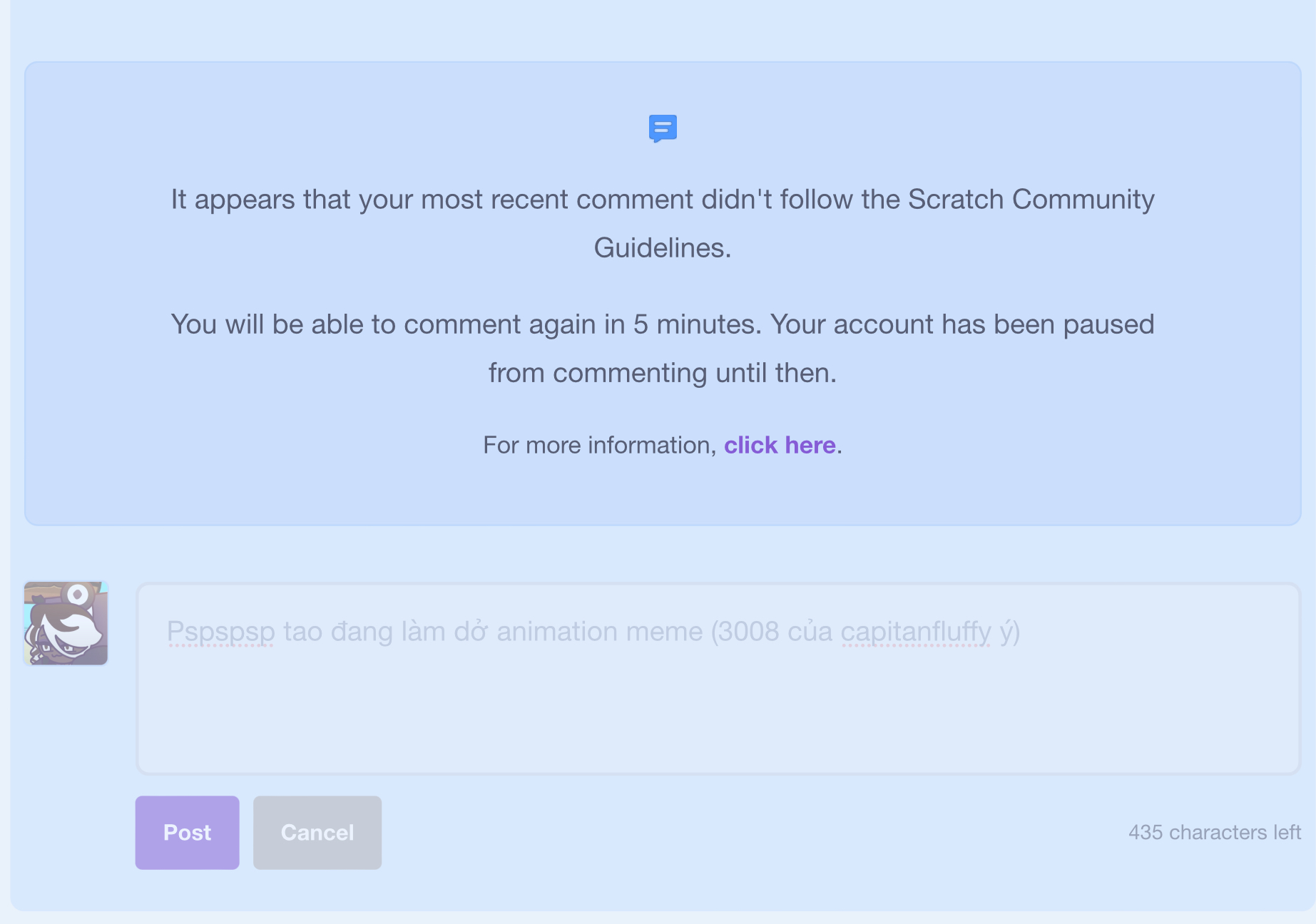 What’s wrong with this comment - Discuss Scratch