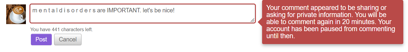 filterbot doesnt care about mental disorders? - Discuss Scratch
