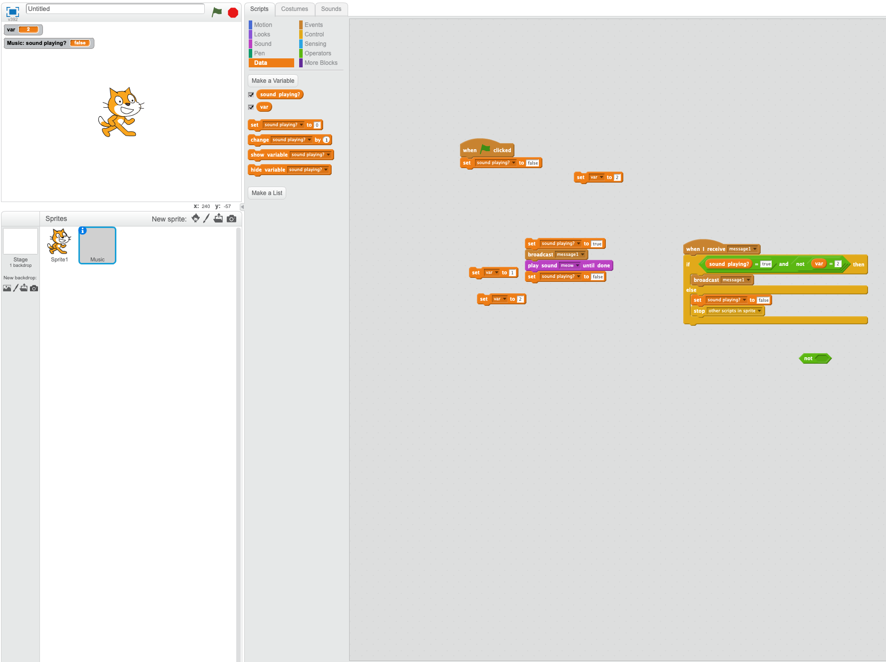 Play sound ( v) until done if not - Discuss Scratch
