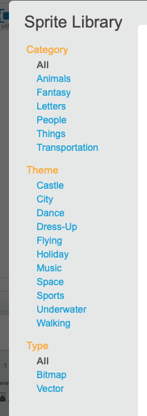 Option in costume selections to filter by Raster vs Vector sprites ...