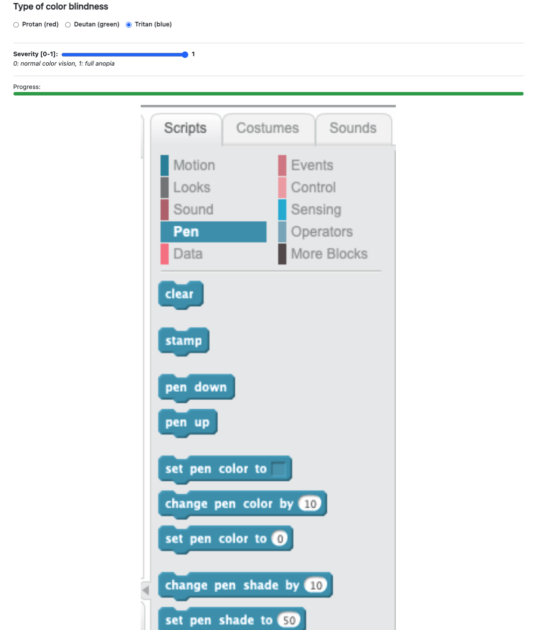 The royal blue colour scheme: It looks better *and* it's still accessible. - Discuss Scratch