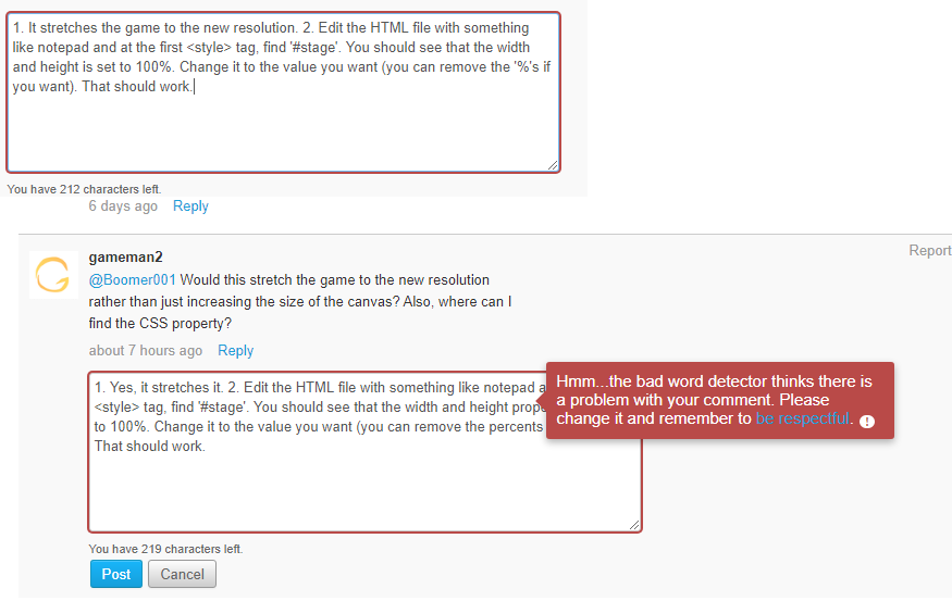 Report Description/Comment Filter Issues Here - Discuss Scratch