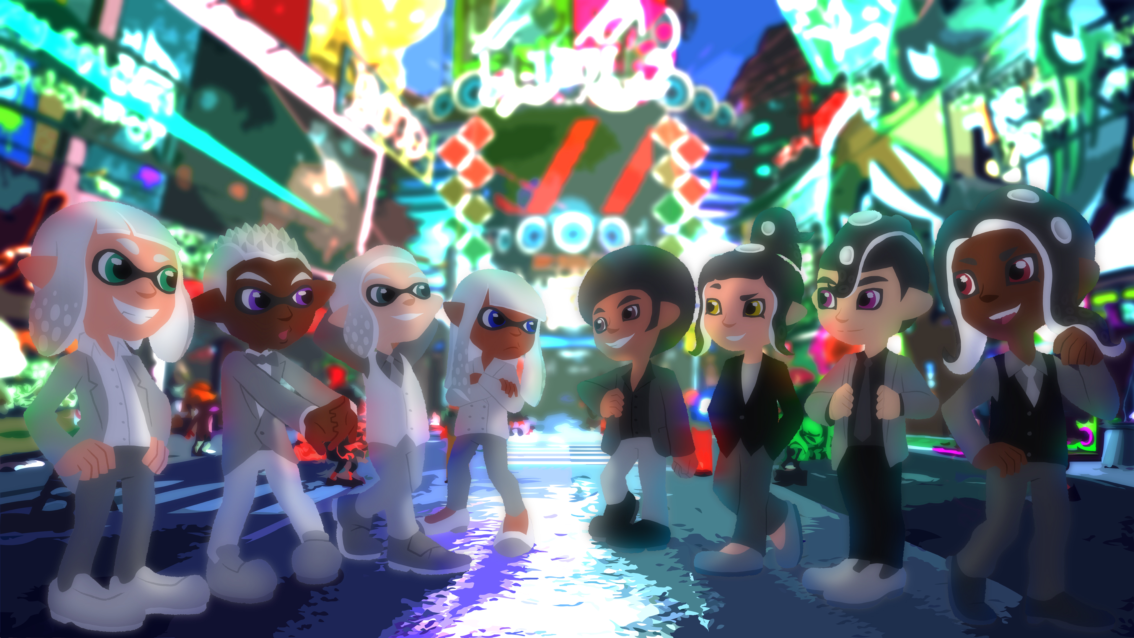 Happy Splatfest day! To celebrate, both teams dressed up. It's their ...