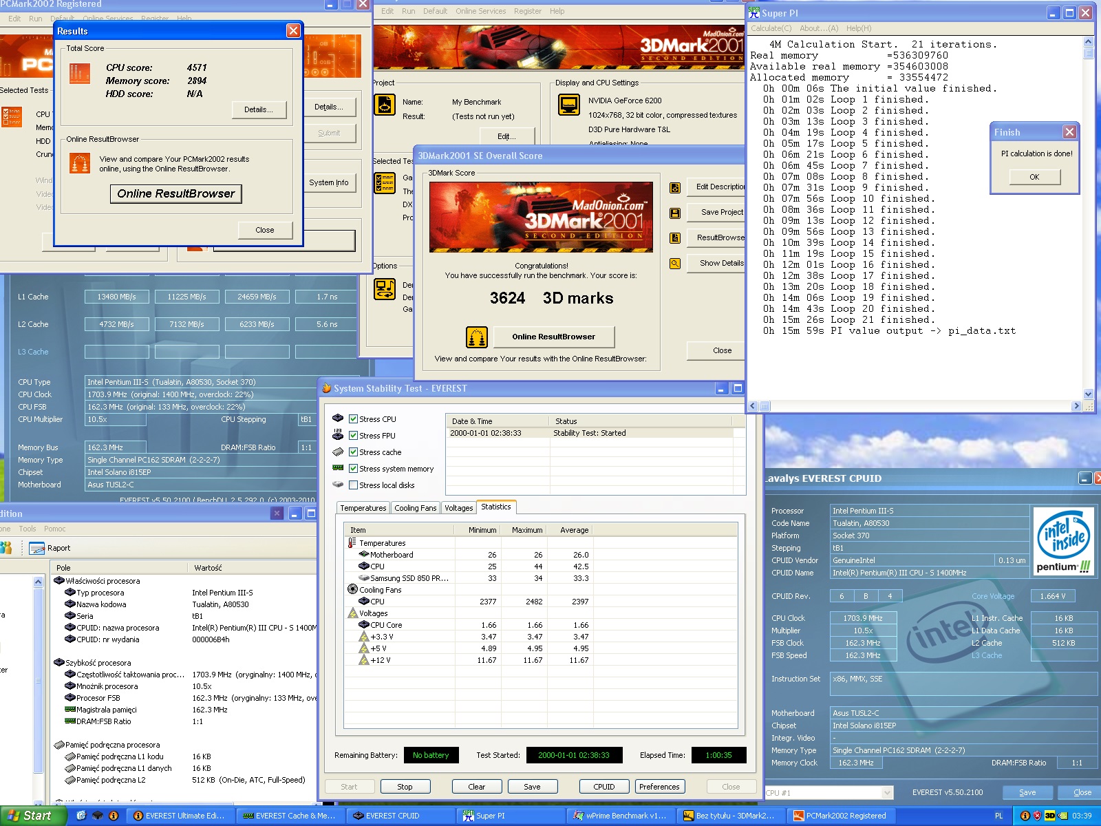 Closed - Pentium III-S Tualatin 1,4 GHz @ 1704MHz SL6BY Socket 370 FSB ...