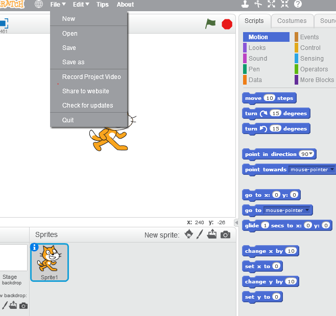 "Record a video of the project" item is missing - Discuss Scratch